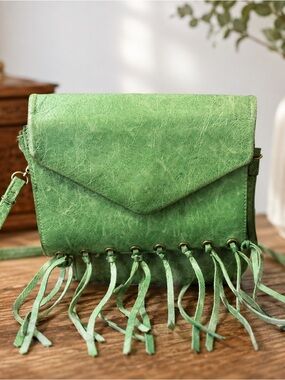 HOBO | Bags | Hobo Green Fringe Envelope Crossbody Purse | Poshmark
